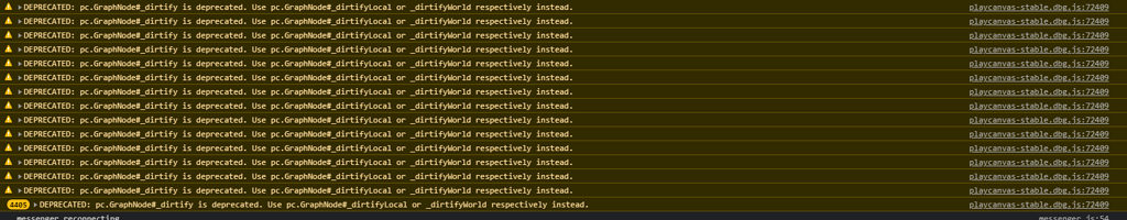 Deprecated error with tween.js - Help & Support - PlayCanvas Discussion