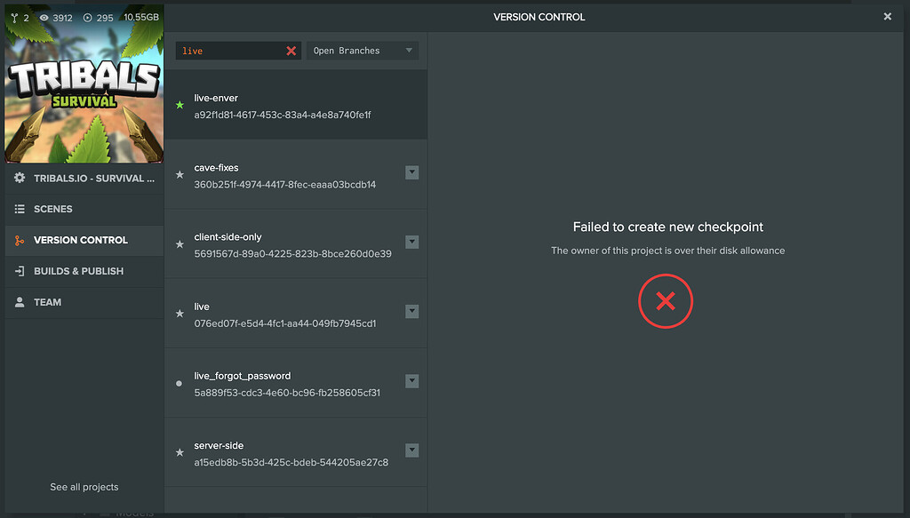Disk allowance on a project - Help & Support - PlayCanvas Discussion