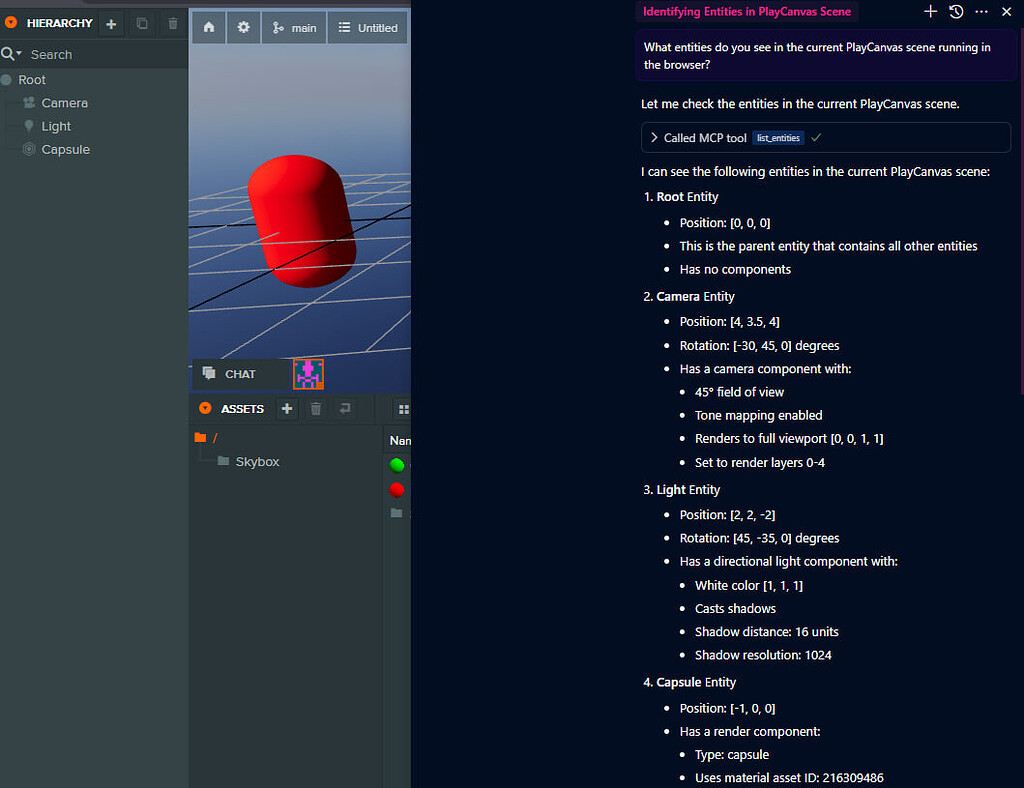 MCP error on add entity - Help & Support - PlayCanvas Discussion